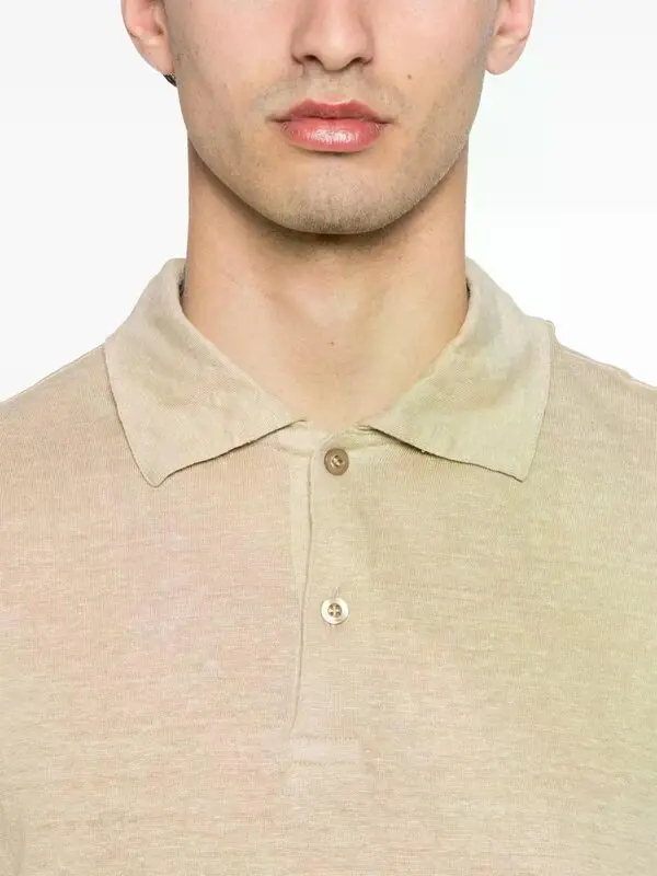 Sandro Linen Polo Shirt - Neutrals