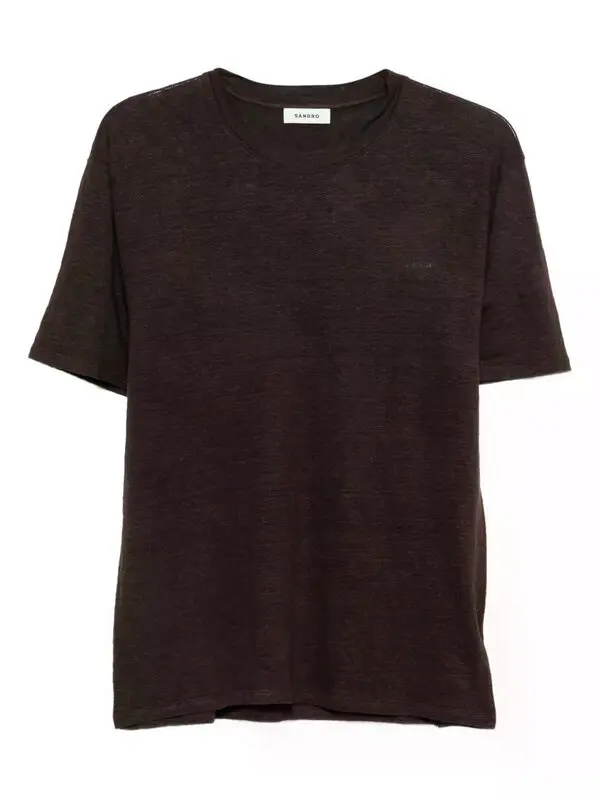 Sandro Certified Linen T-shirt - Brown