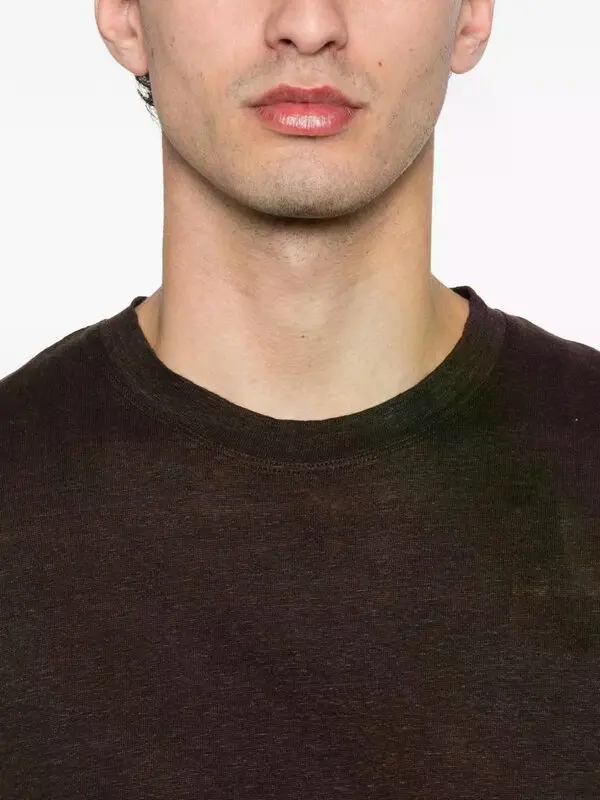 Sandro Certified Linen T-shirt - Brown
