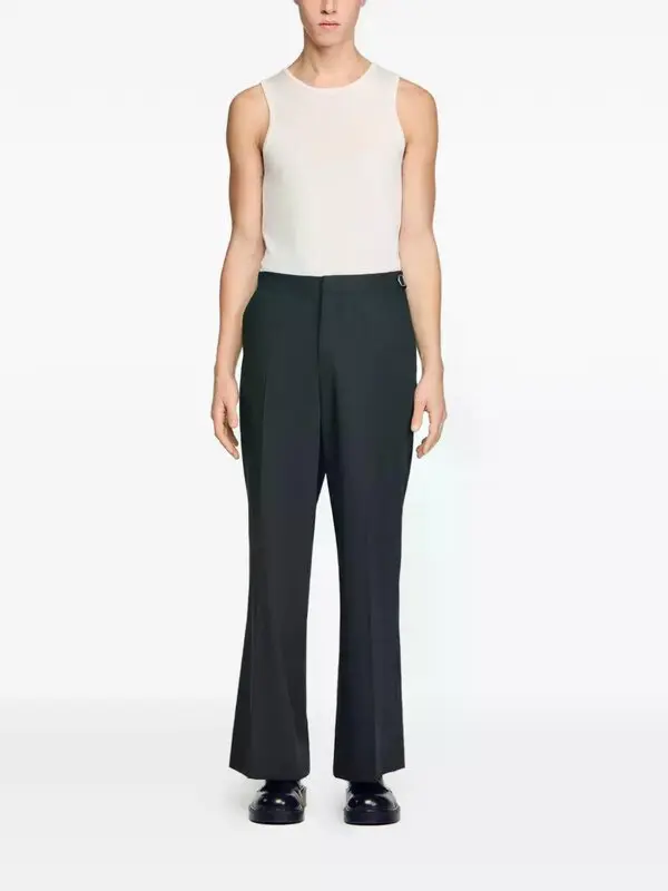 Sandro Wide-leg Wool Trousers With Buckles