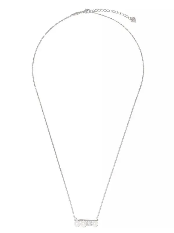 TASAKI 18kt White Gold Balance Solo Diamond And Akoya Pearl Necklace - Silver