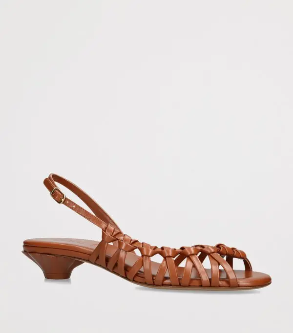 Chloé Estra Braided Leather Slingback Sandals
