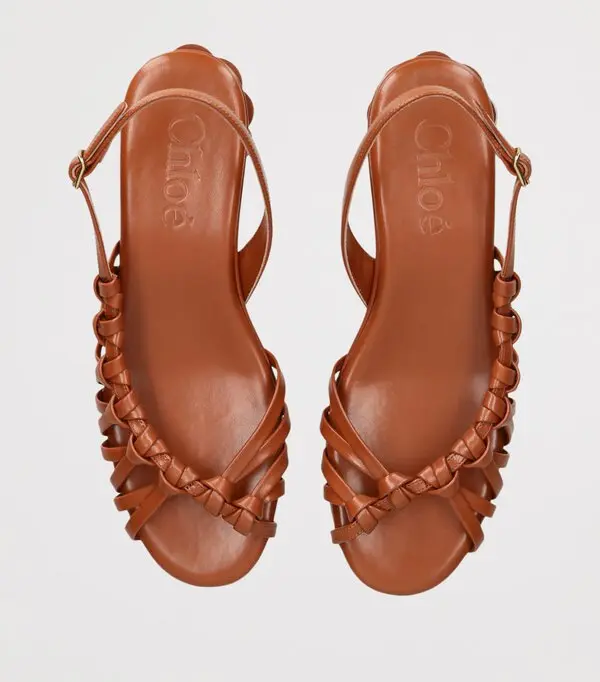 Chloé Estra Braided Leather Slingback Sandals