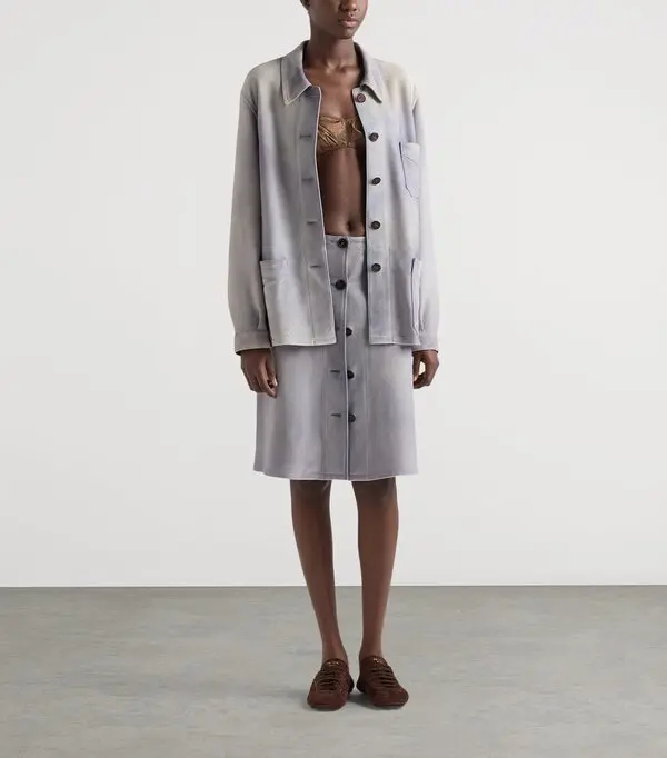 Prada Suede Single-breasted Jacket - Turquoise