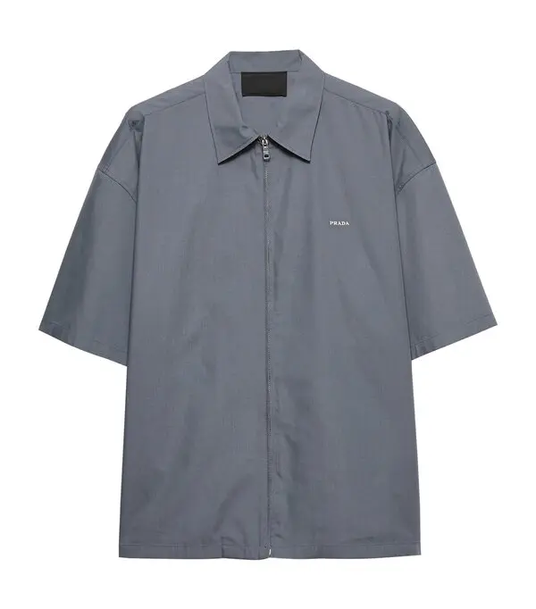 Prada Technical-cotton-blend Shirt - Grey