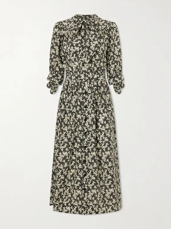 Maison Mayle Lala Floral Silk-crepe Midi Dress