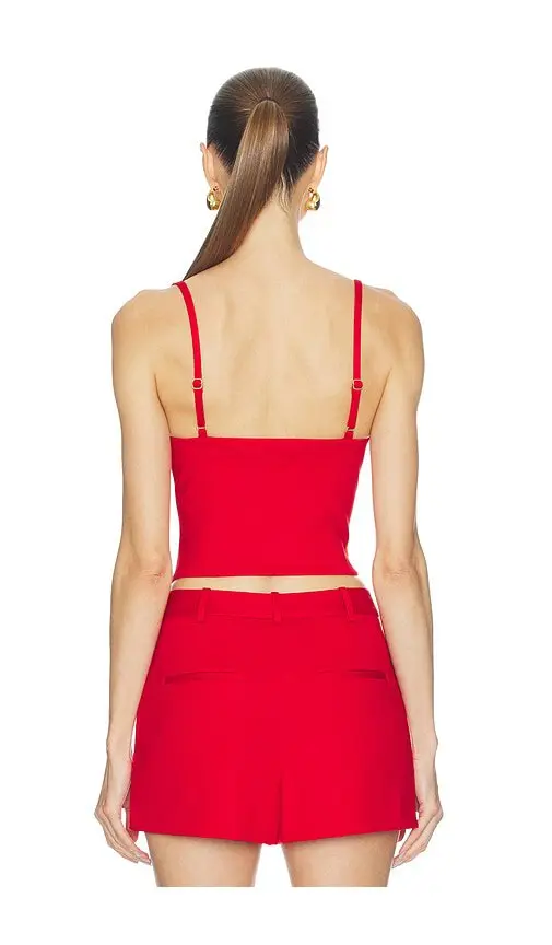 Alice + Olivia Kelcey Button Front Top - Red