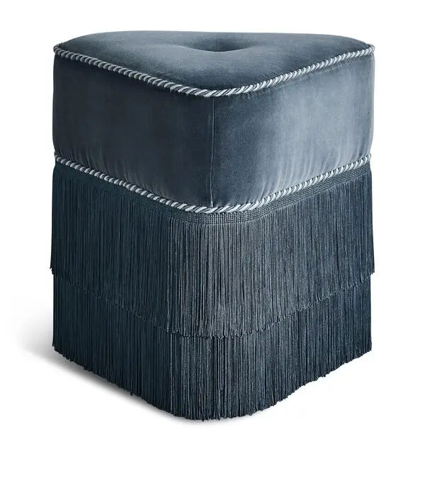 SOHO HOME Velvet Marta Footstool - Blue