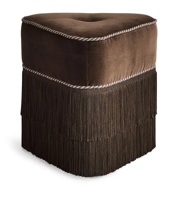 SOHO HOME Velvet Marta Footstool - Brown