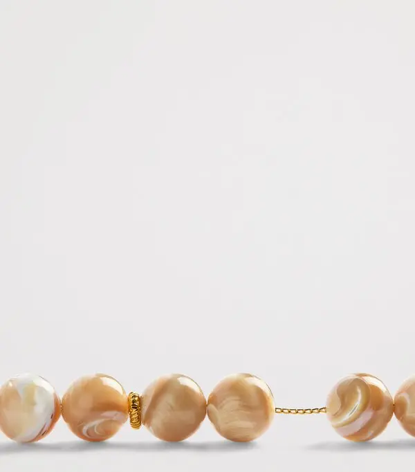 Anni Lu Gold-plated Beaded Mother-of-pearl Bracelet