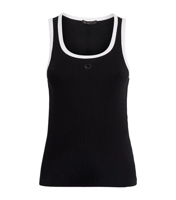 Maje Embroidered Logo Ribbed Tank Top