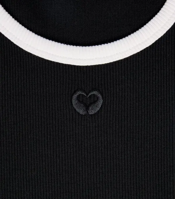 Maje Embroidered Logo Ribbed Tank Top