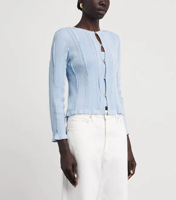 Maje Pointelle Cardigan With Decorative Fastenings