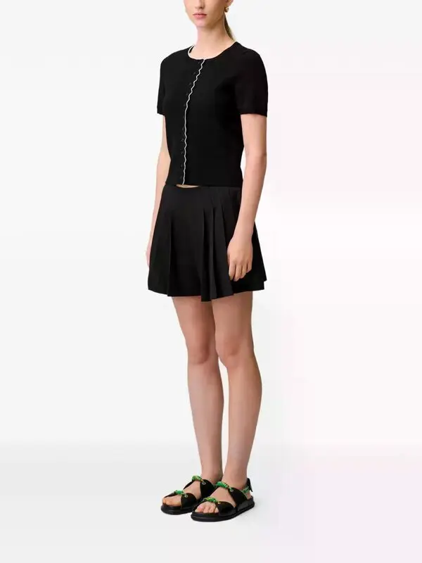 Claudie Pierlot Buttoned Wavy-trim Cardigan