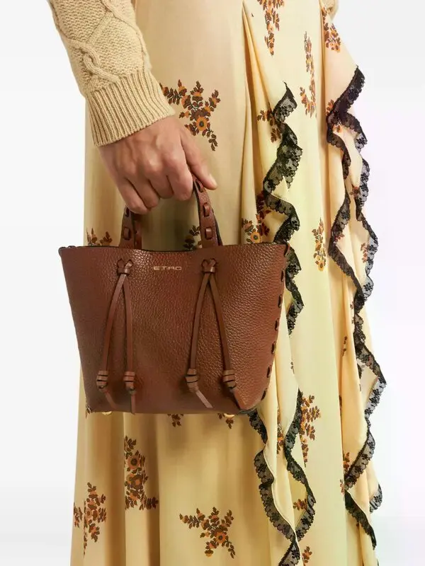 Etro Knotted Leather Mini Bag - Brown