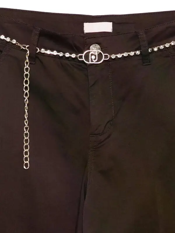 Liu Jo Cropped Trousers With Belt Detail - Brown