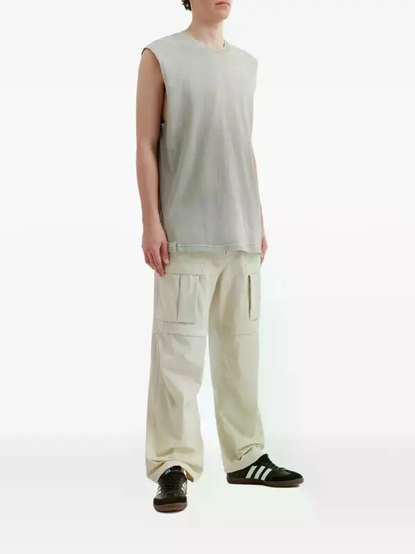 Izzue Sleeveless T-shirt With Seam Detail And Logo Print - Grey