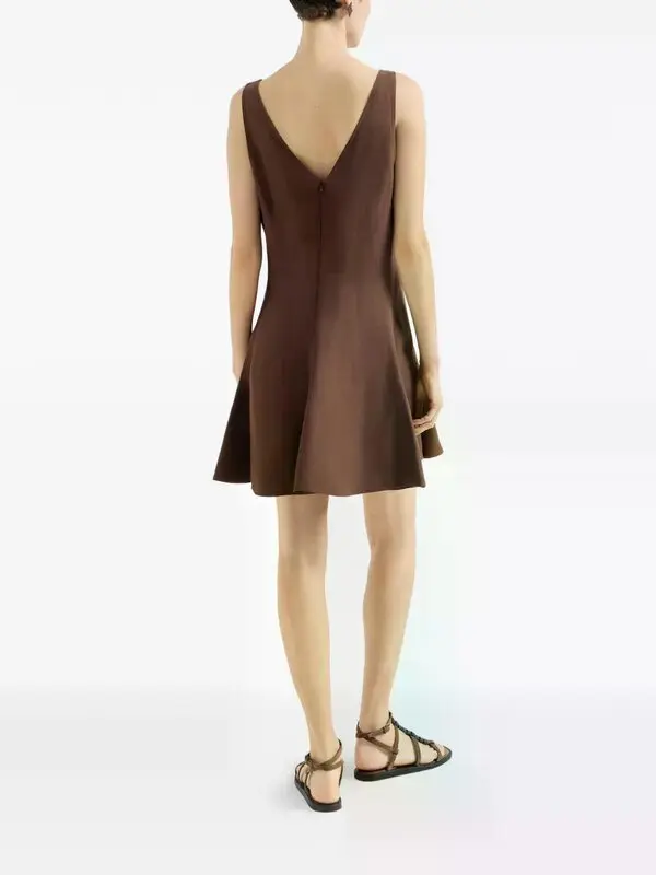 Brunello Cucinelli Viscose And Linen Fluid Twill Mini Dress