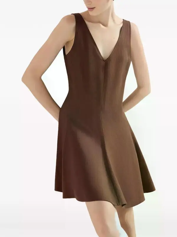 Brunello Cucinelli Viscose And Linen Fluid Twill Mini Dress