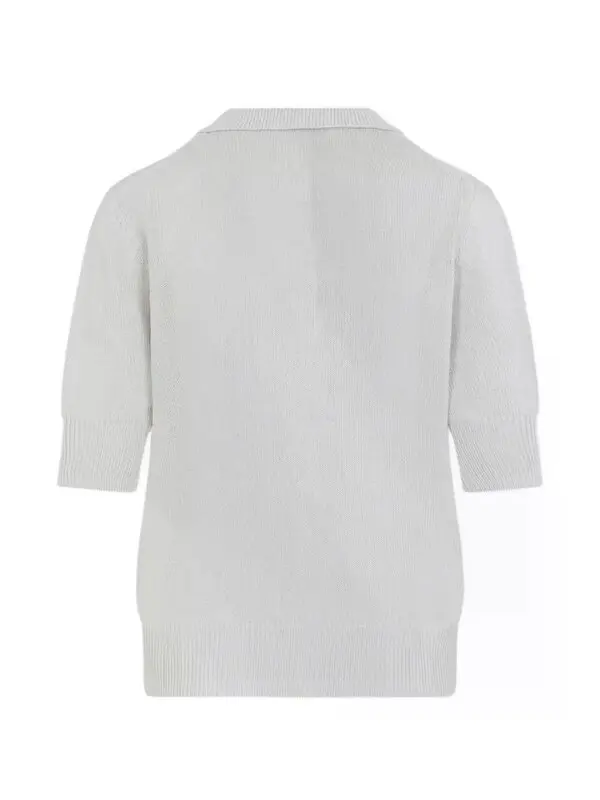 Studio Nicholson Ribbed-knit Polo Shirt - Grey