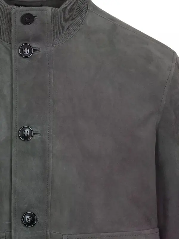 Zegna Buttoned Leather Jacket