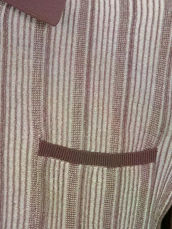 BALLANTYNE Ribbed-knit Polo Shirt