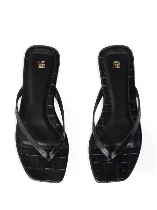 TOTEME Croc-embossed Flip Flops