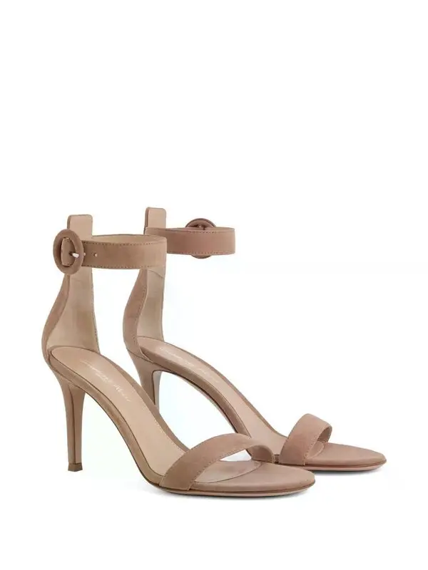 GIANVITO ROSSI Suede Buckle Strap Pumps