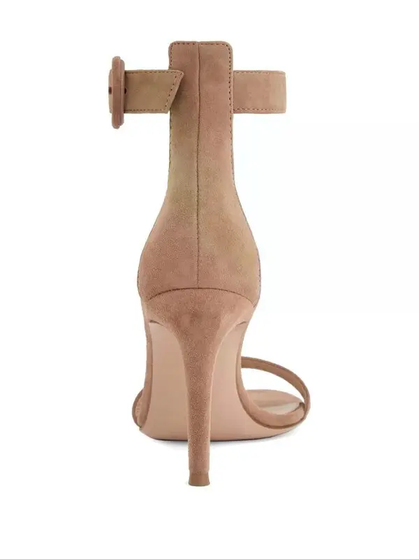 GIANVITO ROSSI Suede Buckle Strap Pumps