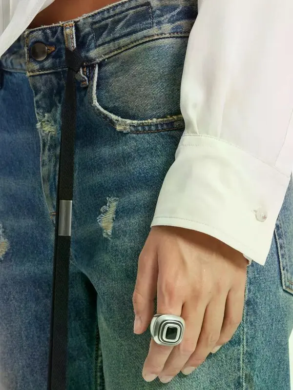 ANN DEMEULEMEESTER Square Detail Ring