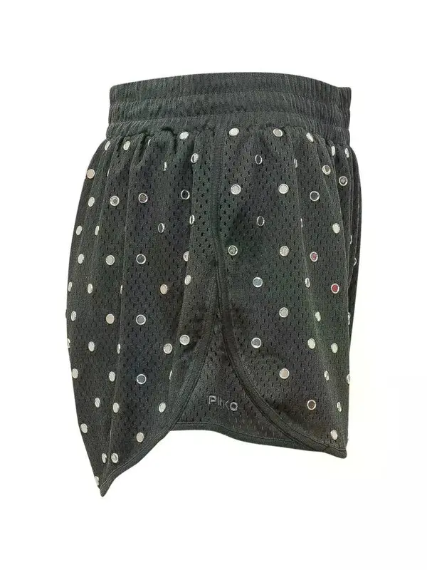 Pinko Mesh Shorts With Circular Mirror Embellishments
