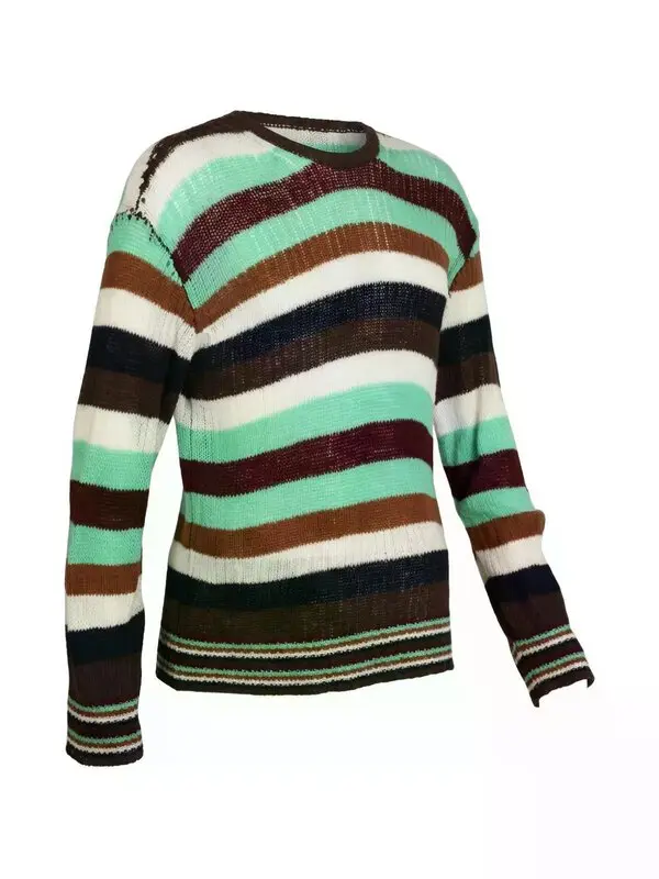 Valentino Garavani Striped Knitted Jumper - Green