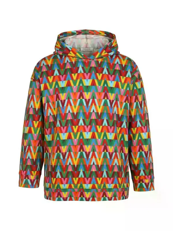 Valentino Garavani Geometric Patterned Hoodie - Red
