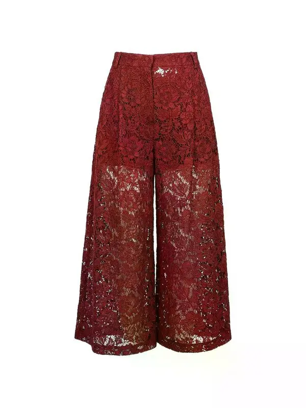 Valentino Garavani Lace Palazzo Pants - Red