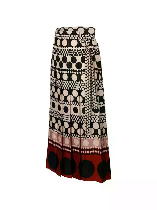 Valentino Garavani Polka-dot Pleated Midi Skirt - Neutrals