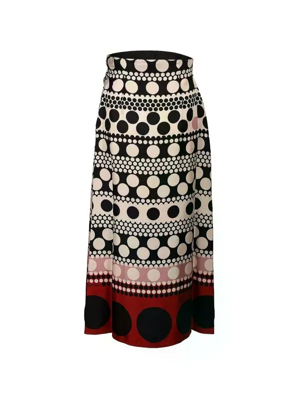 Valentino Garavani Polka-dot Pleated Midi Skirt - Neutrals