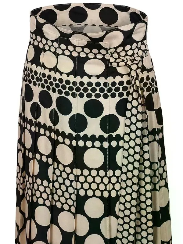 Valentino Garavani Polka-dot Pleated Midi Skirt - Neutrals
