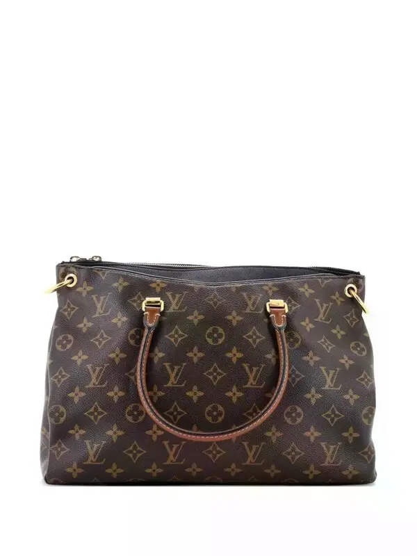 LOUIS VUITTON Pallas Tote Monogram Canvas Leather Shoulder Bag - Brown