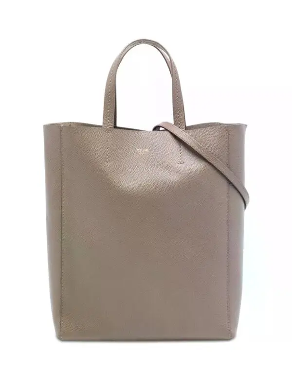 Celine 2019 Small Grained Calfskin Vertical Cabas Satchel - Brown