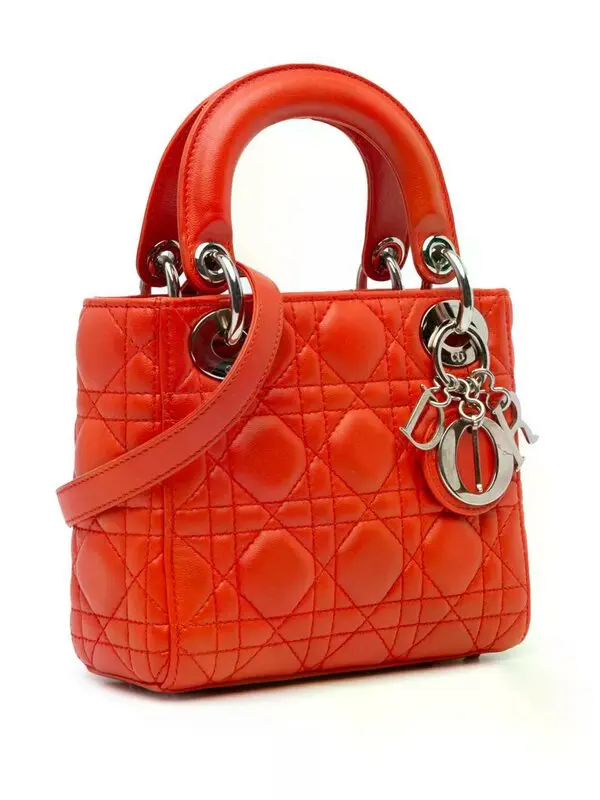 Dior Lambskin Cannage Lady Satchel - Red