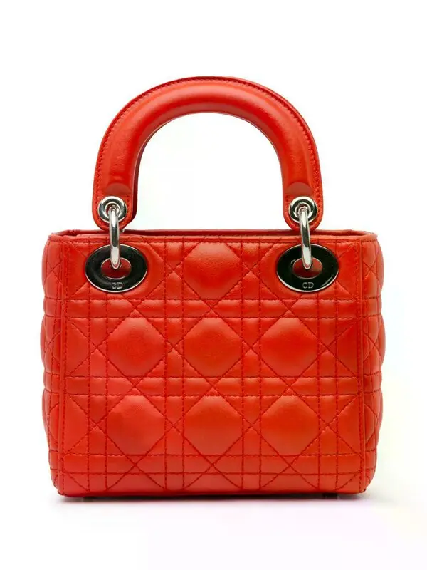 Dior Lambskin Cannage Lady Satchel - Red