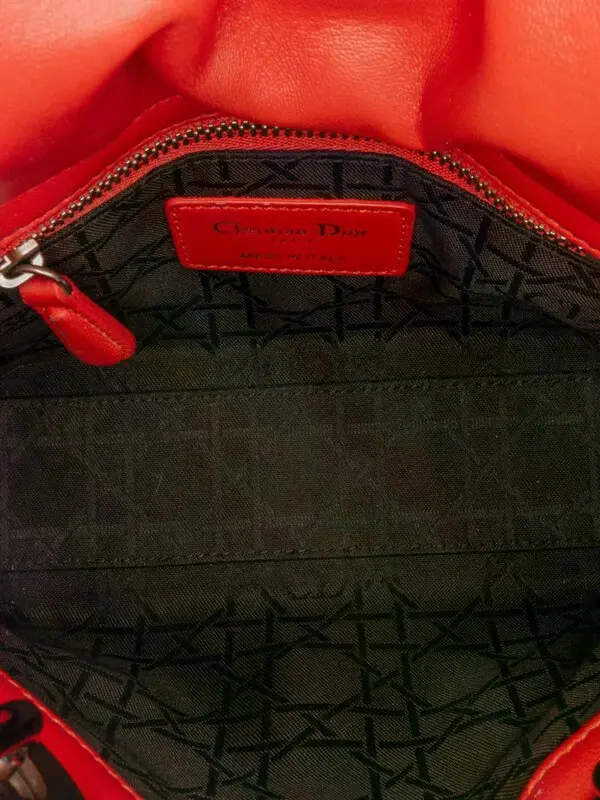 Dior Lambskin Cannage Lady Satchel - Red