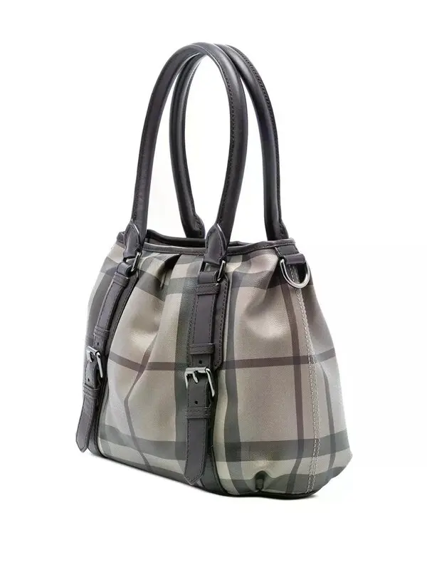 Burberry Small Check Coated Canvas Satchel