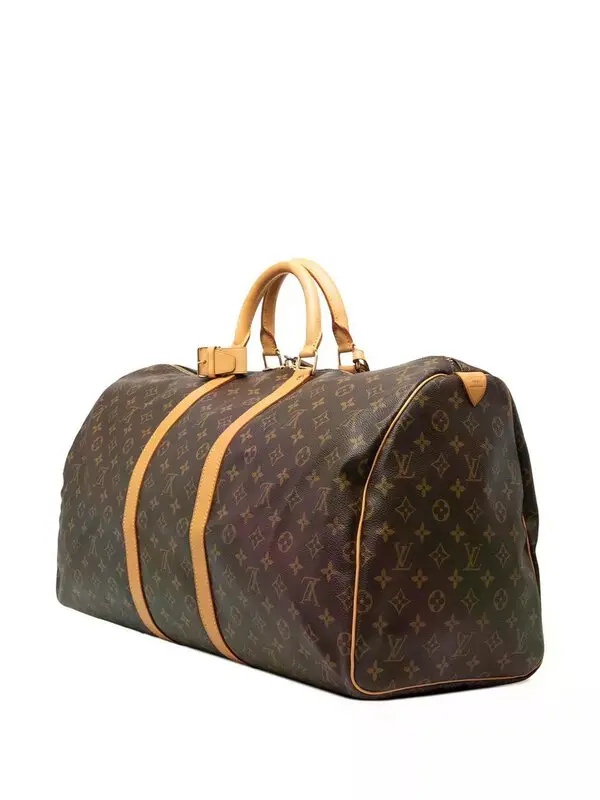 LOUIS VUITTON Monogram Keepall 55 Travel Bag - Brown