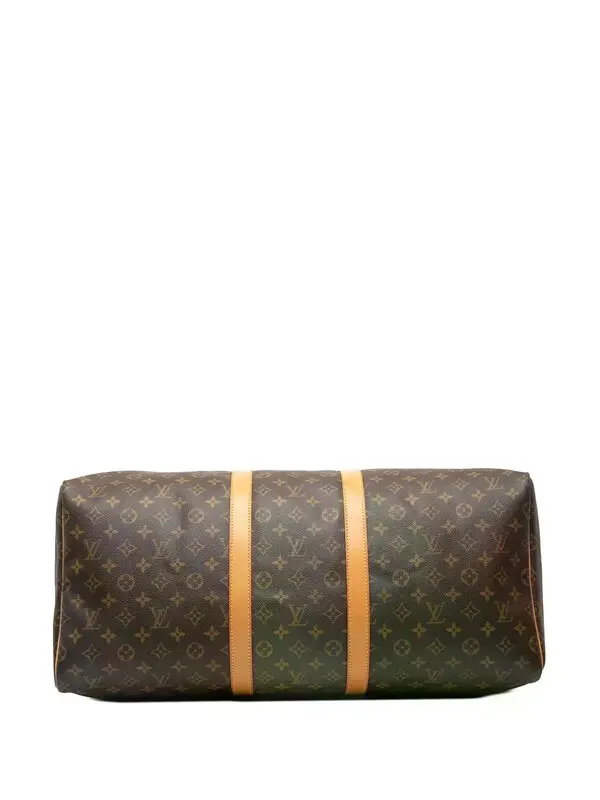 LOUIS VUITTON Monogram Keepall 55 Travel Bag - Brown