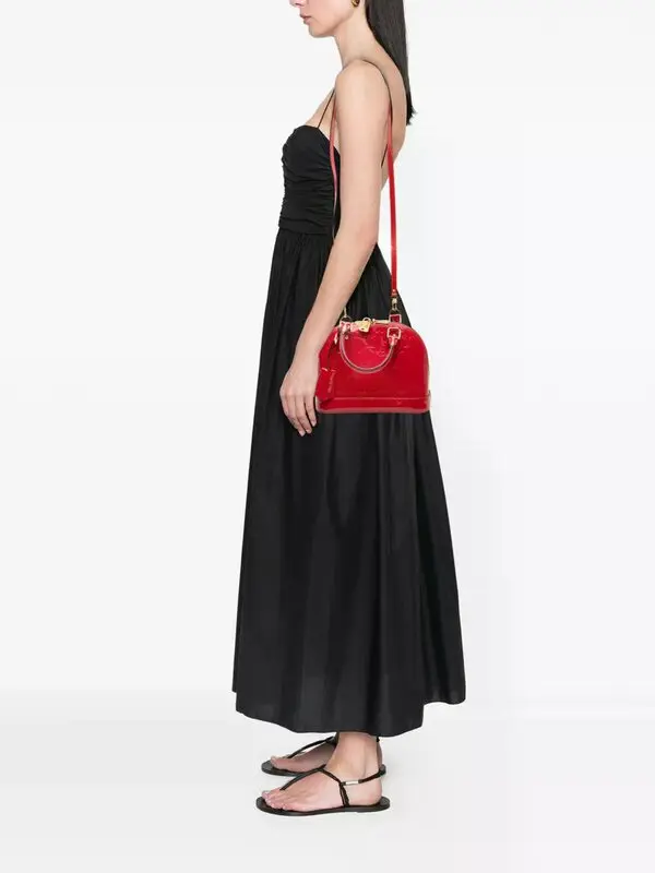 LOUIS VUITTON Monogram Vernis Alma Bb Satchel - Red