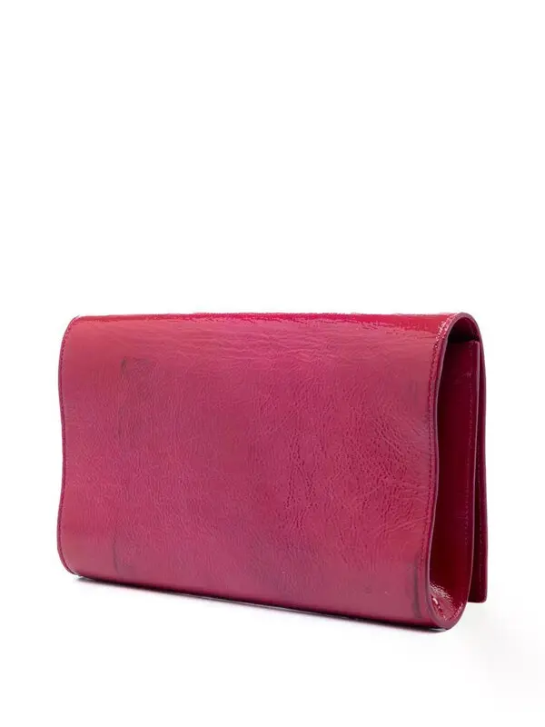 Saint Laurent Large Textured Patent Belle De Jour Clutch Bag