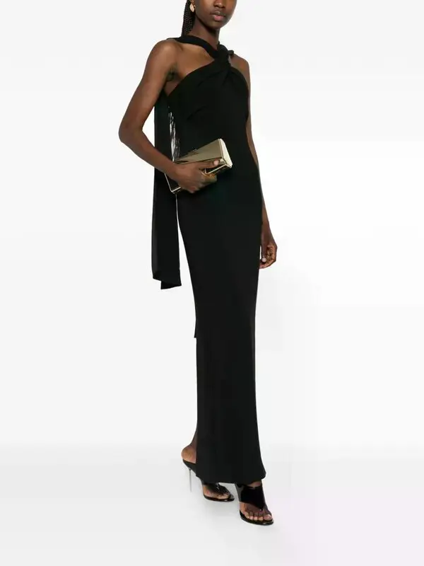 Solace London Rona Twisted Maxi Dress - Black