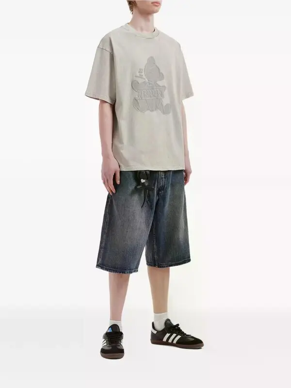 Izzue Embossed-graphic T-shirt - Neutrals