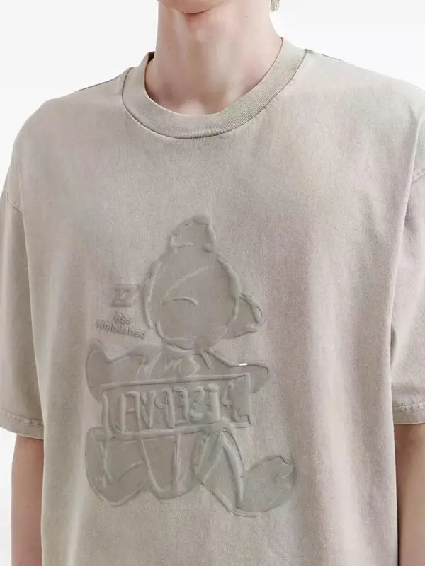Izzue Embossed-graphic T-shirt - Neutrals